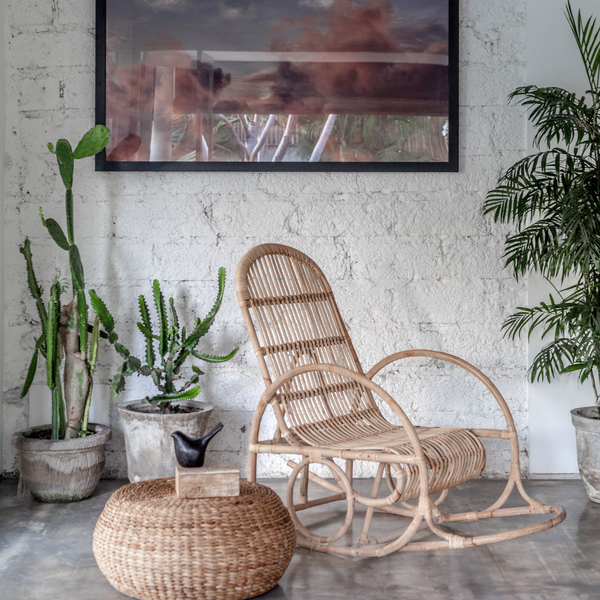 Maya Rattan Rocking Chair | Comfortable Rattan Seat - Harvest Design Living